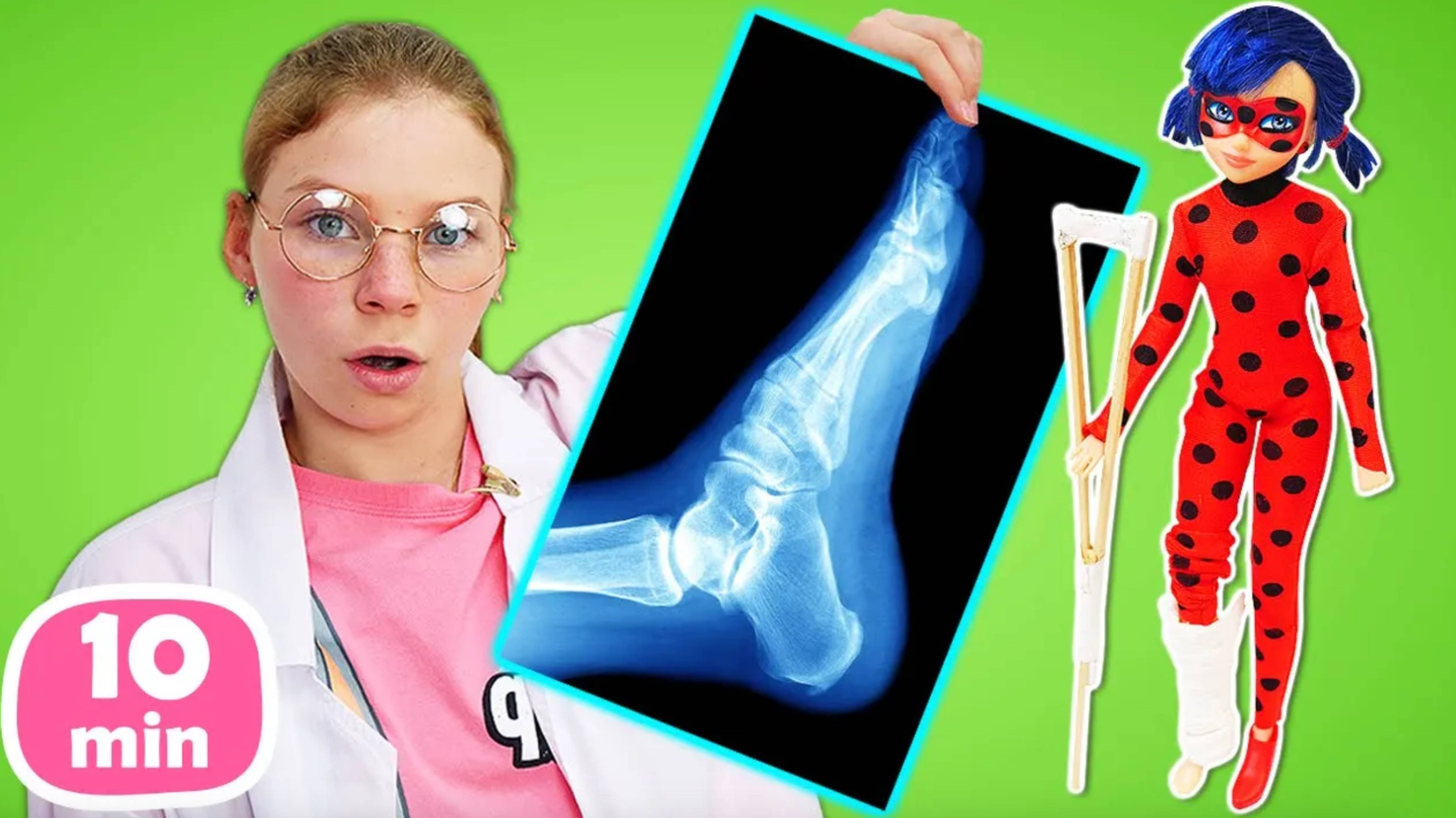 Делаем рентген Леди Баг и лечим Эльзу от аллергии 👩⚕️🚑