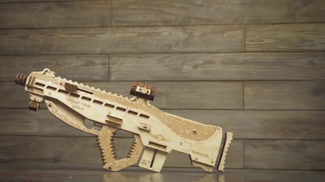 Деревянный конструктор Штурмовая винтовка USG-2 от Wood Trick, сборная 3d модель