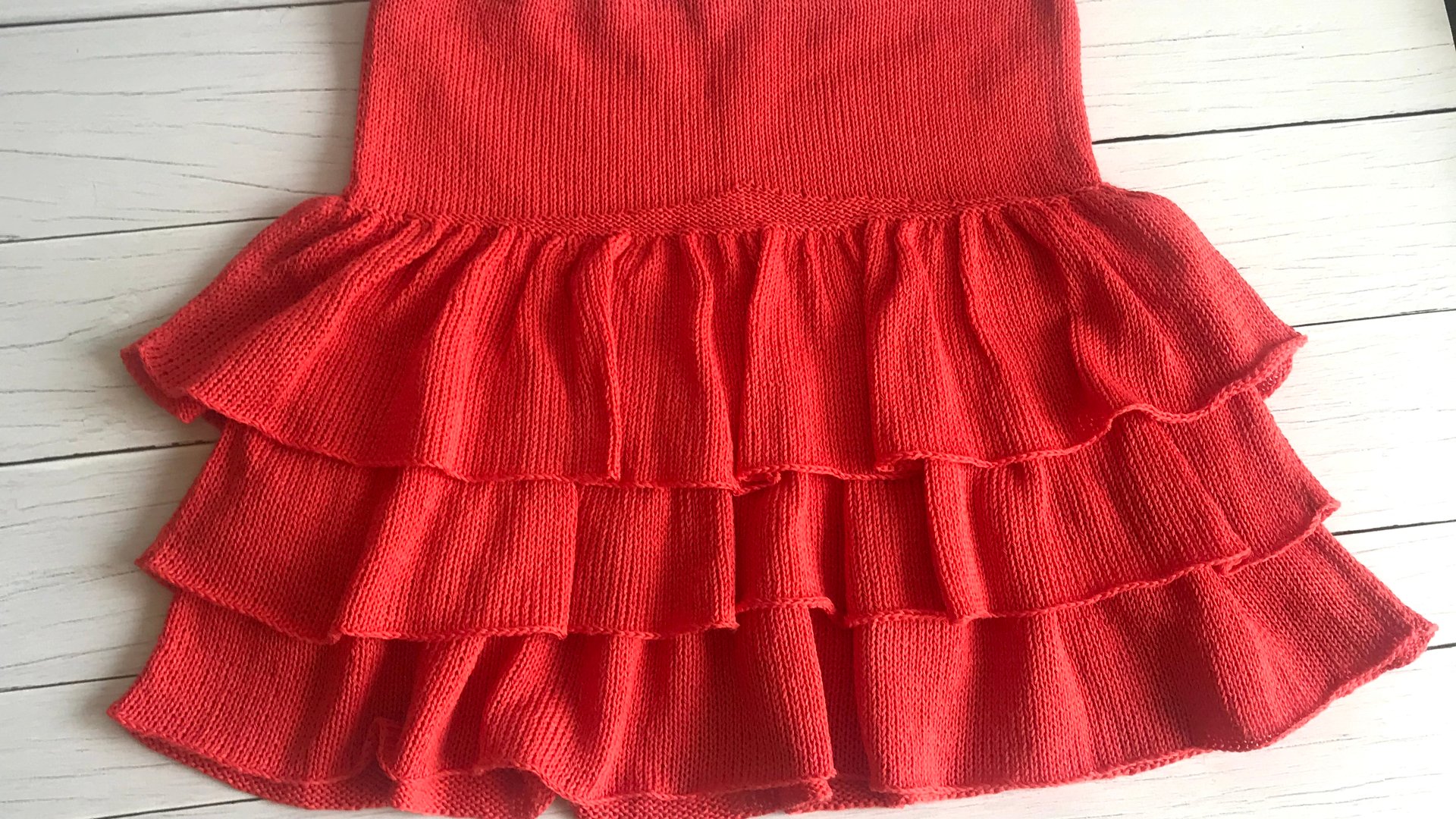 Юбка с воланами на вязальной машине