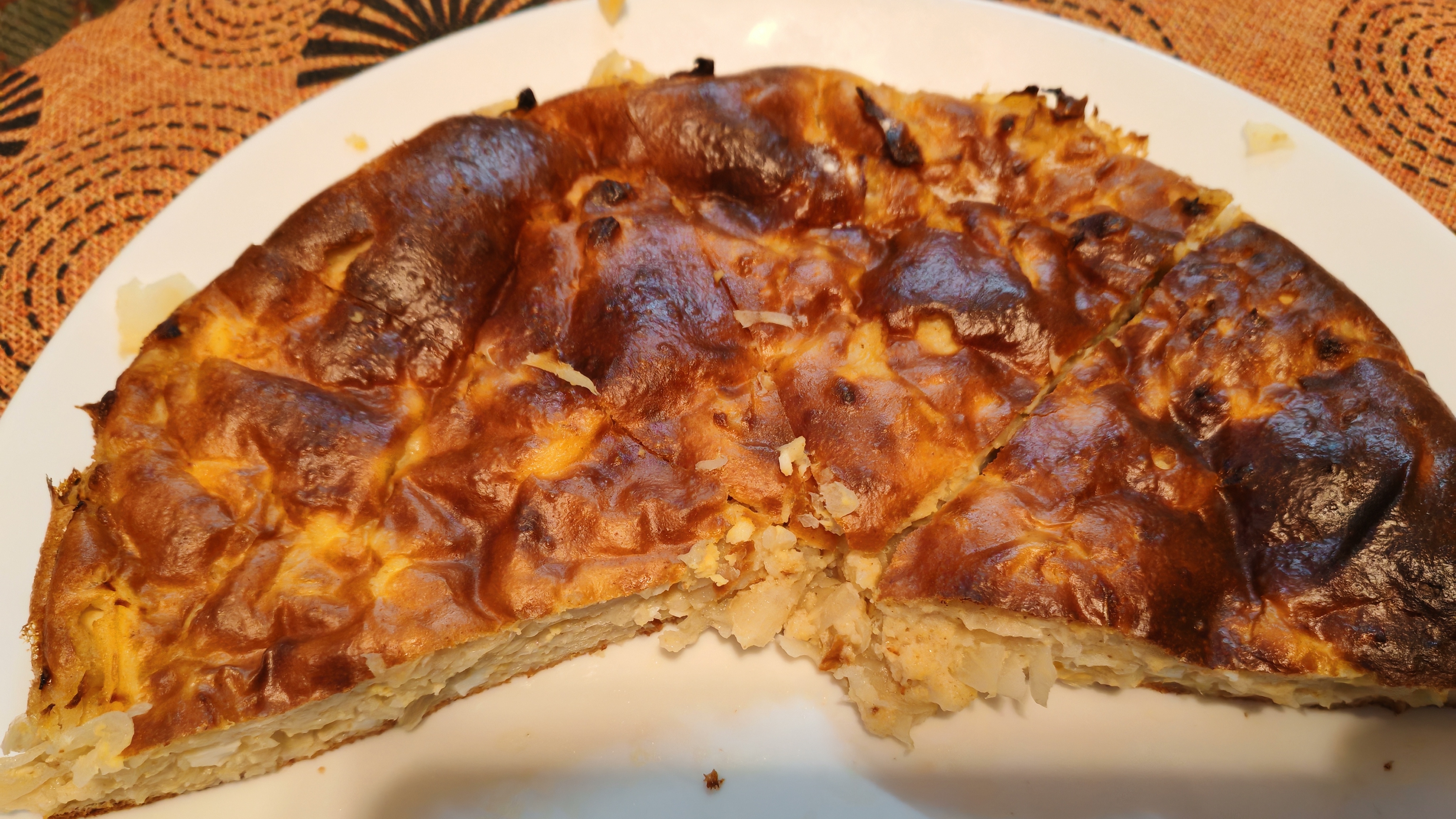 ПП заливной пирог с капустой из сборника рецептов