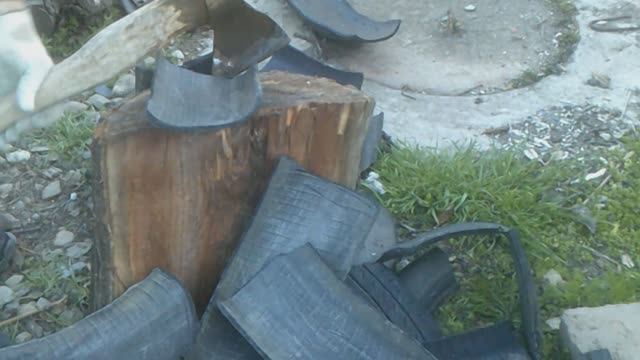 Как разрезать и рубить покрышку