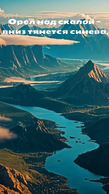 Орел над скалой — вниз тянется синева, дыхание моря.