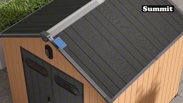 Black Fox Summit пластиковый сарай, как хозблок на даче, для хранения садовых инструментов и техники