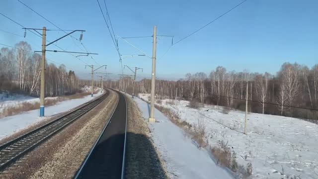 Поездка с видом из окна трясущегося и холодного локомотива РЖД | Железная дорога