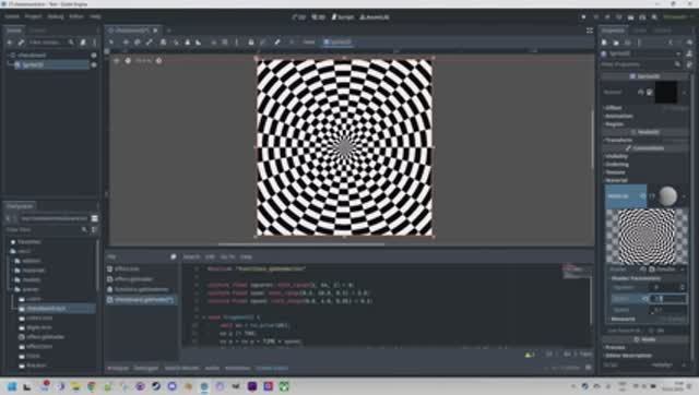 Godot 4 : Библиотеки шейдеров и полярные координаты (учебник)