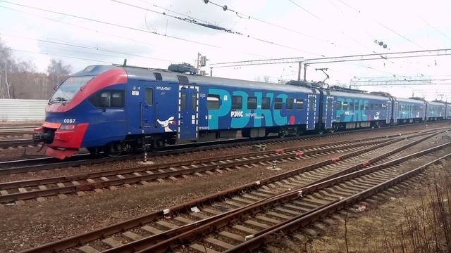 Электропоезд ЭП2Д 0087 ЦППК РЭКС станция Чехов