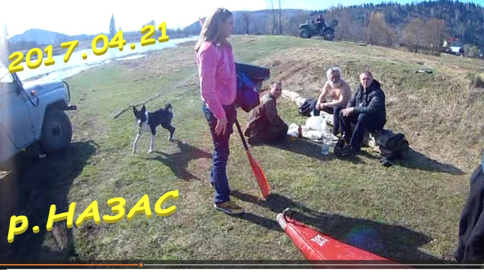 2017.04.21. Река Назас.  Междуреченск. Соревнования по ТВТ. Света (Стратейчук) на каяке...