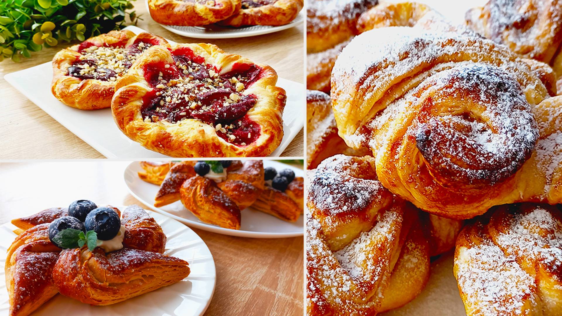 ТОП-3 рецепта из слоеного теста 🔥! Быстрая выпечка! Пальчики оближешь! Просто и очень вкусно!