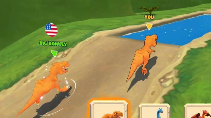 Мультфильм Гонки динозавров Dinosaur Race Dinosaur Shifting Run, уровень 21