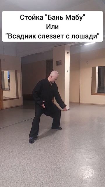 Базовые шаги тайцзицюань.  Выход в стойку "Бань Мабу" (позиция "Всадник слезает с лошади") #shorts