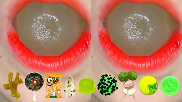 ASMR EMOJI ЗВУК ПОЕДАНИЯ ЕДЫ MUKBANG мятное шоколадное печенье🍀 сладкая вата🍭 картофельные чипсы🥔