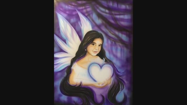 “Rosy” Airbrush cartoon portrait on canvas