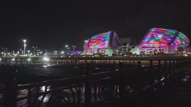 Ночной Адлер Юг России Адлер поселок Сириус Красивые места