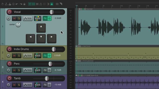 Регулировка громкости трека с помощью сочетаний клавиш в REAPER