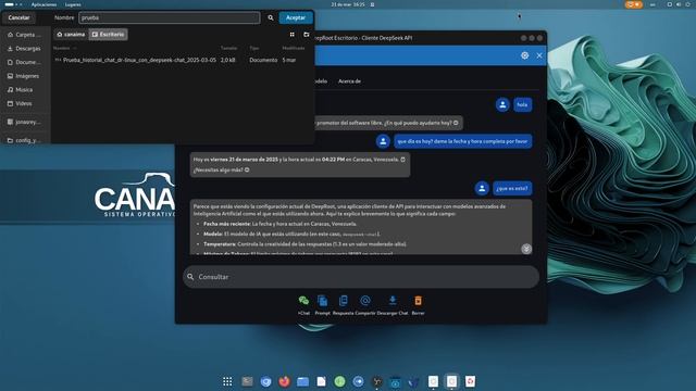 DeepRoot: Cliente de IA Avanzada en Canaima GNU/Linux – Demo Interactiva"
