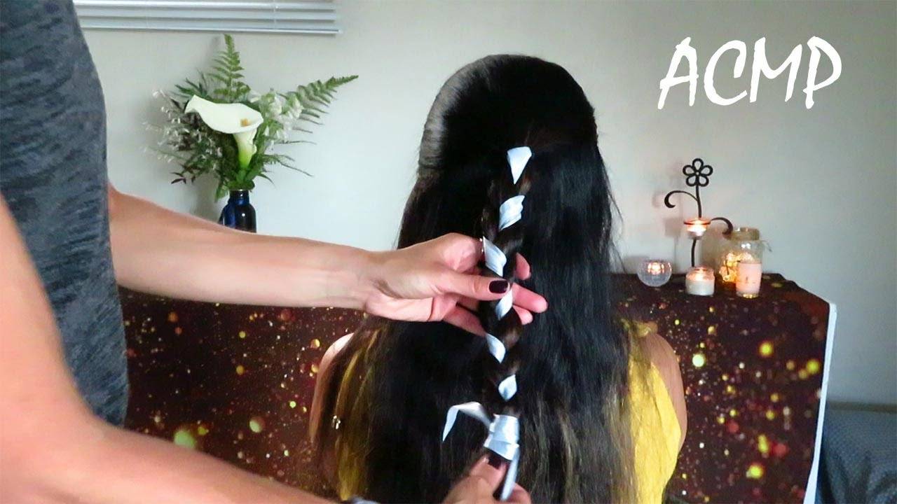АСМР гипнотическое расчесывание волос , заплетание косичек, массаж - под успокаивающую беседу