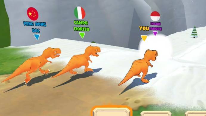 Мультик Гонки динозавров Dinosaur Race Dinosaur Shifting Run, уровень 41