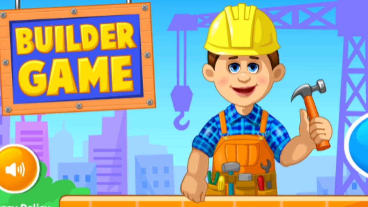 Строитель. Мультфильм игра Выполняй задачи игр про тракторы и грузовики или строительство домов