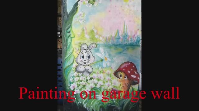 Painting on the garage wall