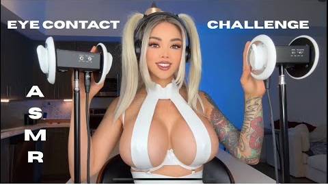 Iamasiadoll 🍒 ASMR 🍒 Eye Contact Challenge and Fabric Scratching