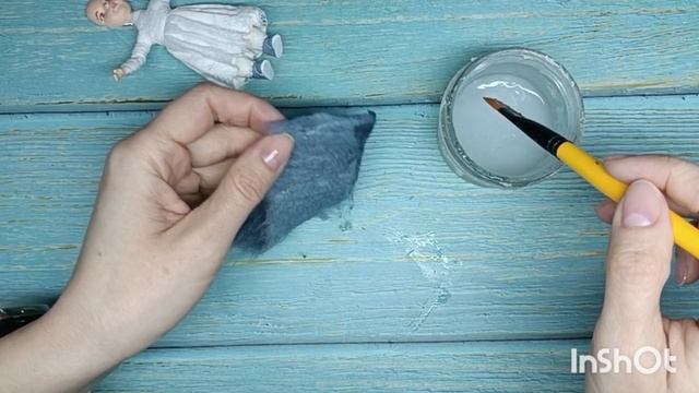 Девочка в костюме пасхального зайки. Ватная игрушка, часть 2