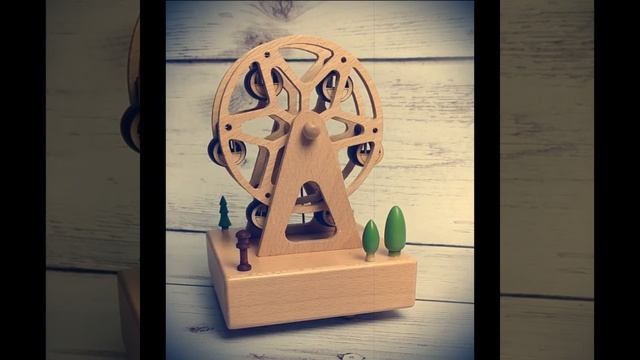 Музыкальная деревянная шкатулка карусель заводная "Колесо обозрения"