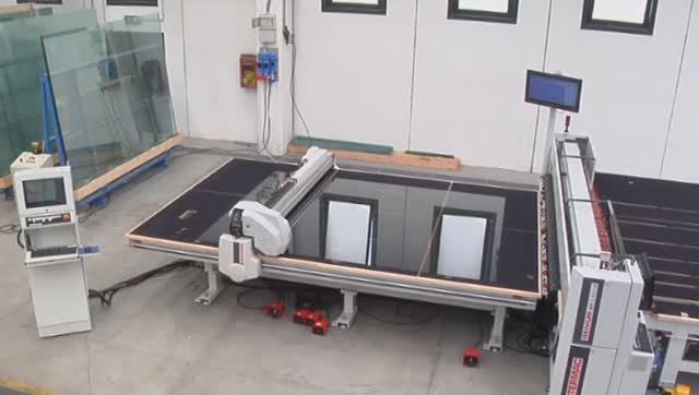 Автоматический раскрой и разлом монолитного стекла с Low-E покрытием на линии Intermac Genius Comby