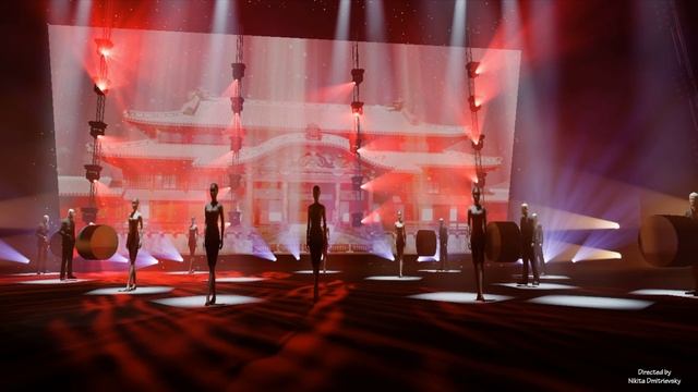 Модель шоу в японском стиле