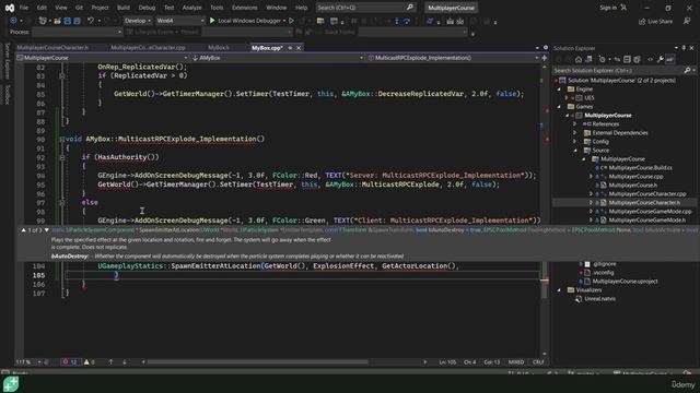 19_Multiplayer Fundamentals_15. Spawning Particle Effects