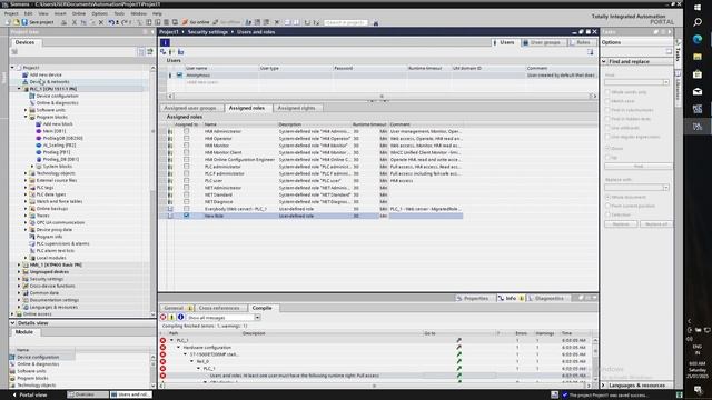 SIEMENS TIA portal v20: At least one user must have following runtime right error Quick Fix