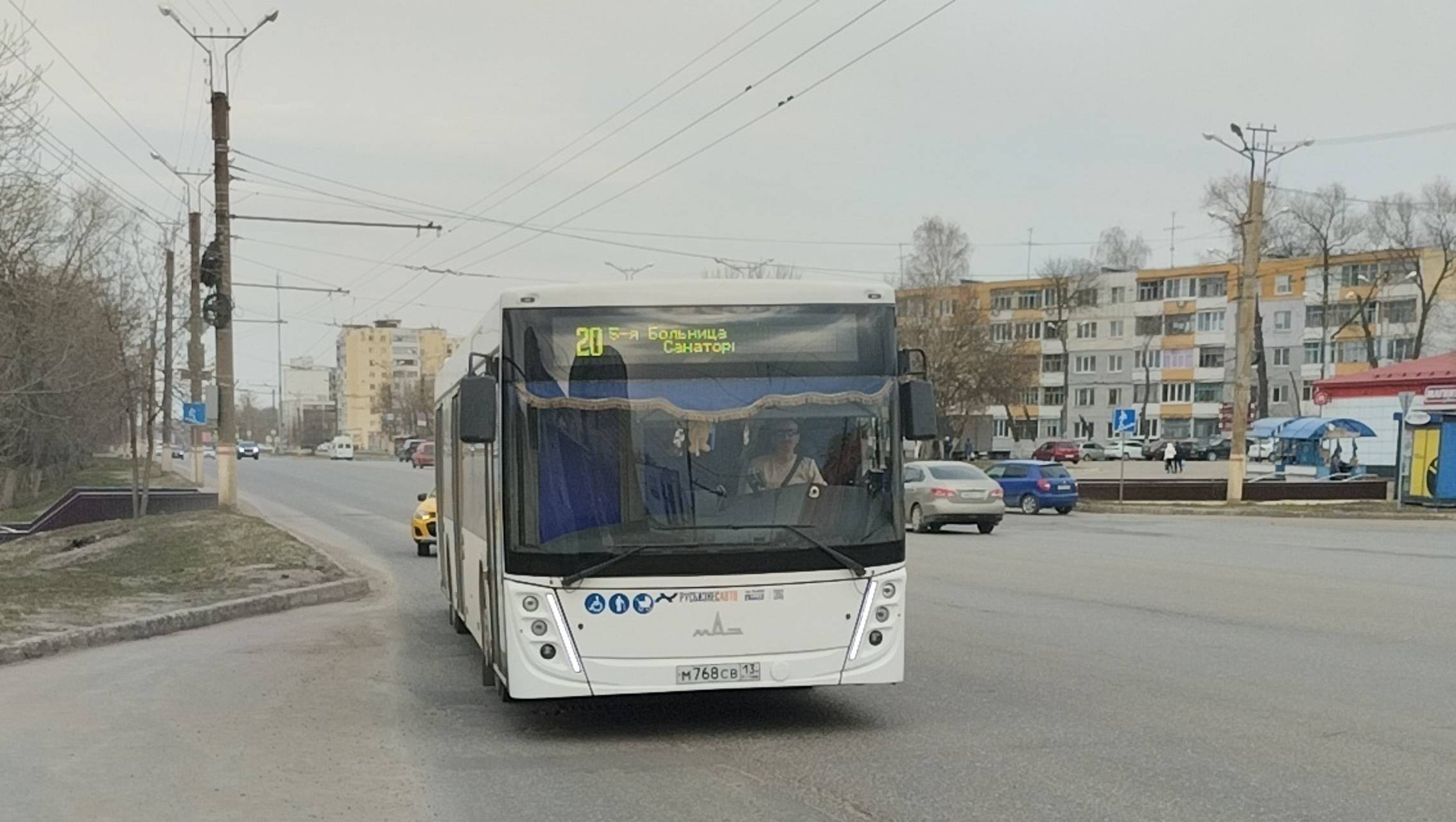Поездка на автобусе МАЗ 203.047 № М 768 СВ 13, маршрут 20