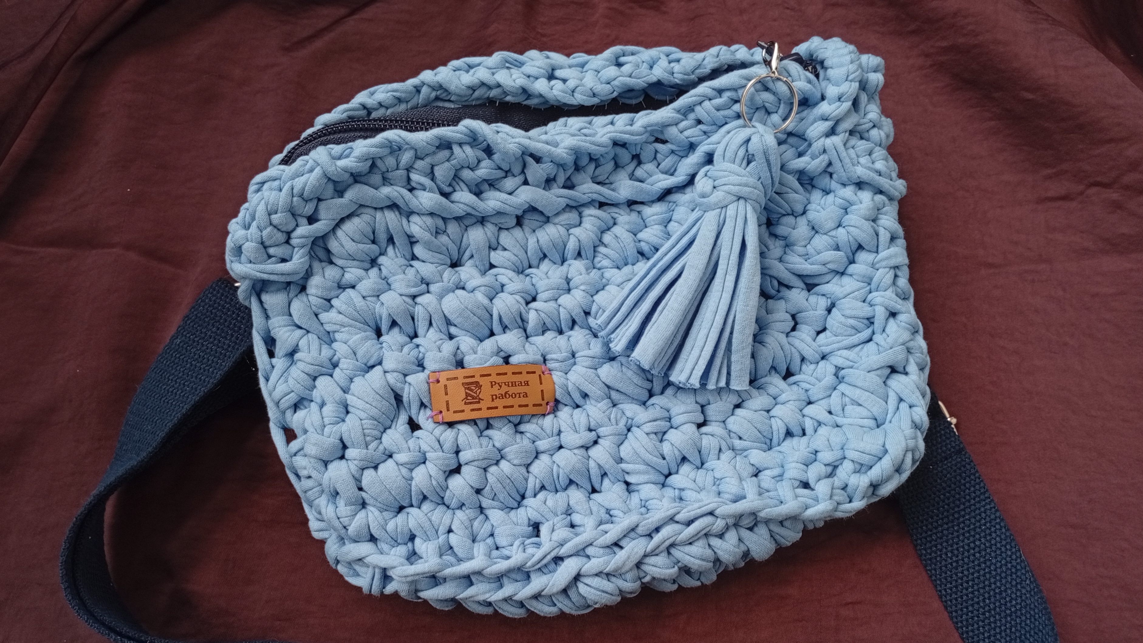 Вязаная сумка поэтапно