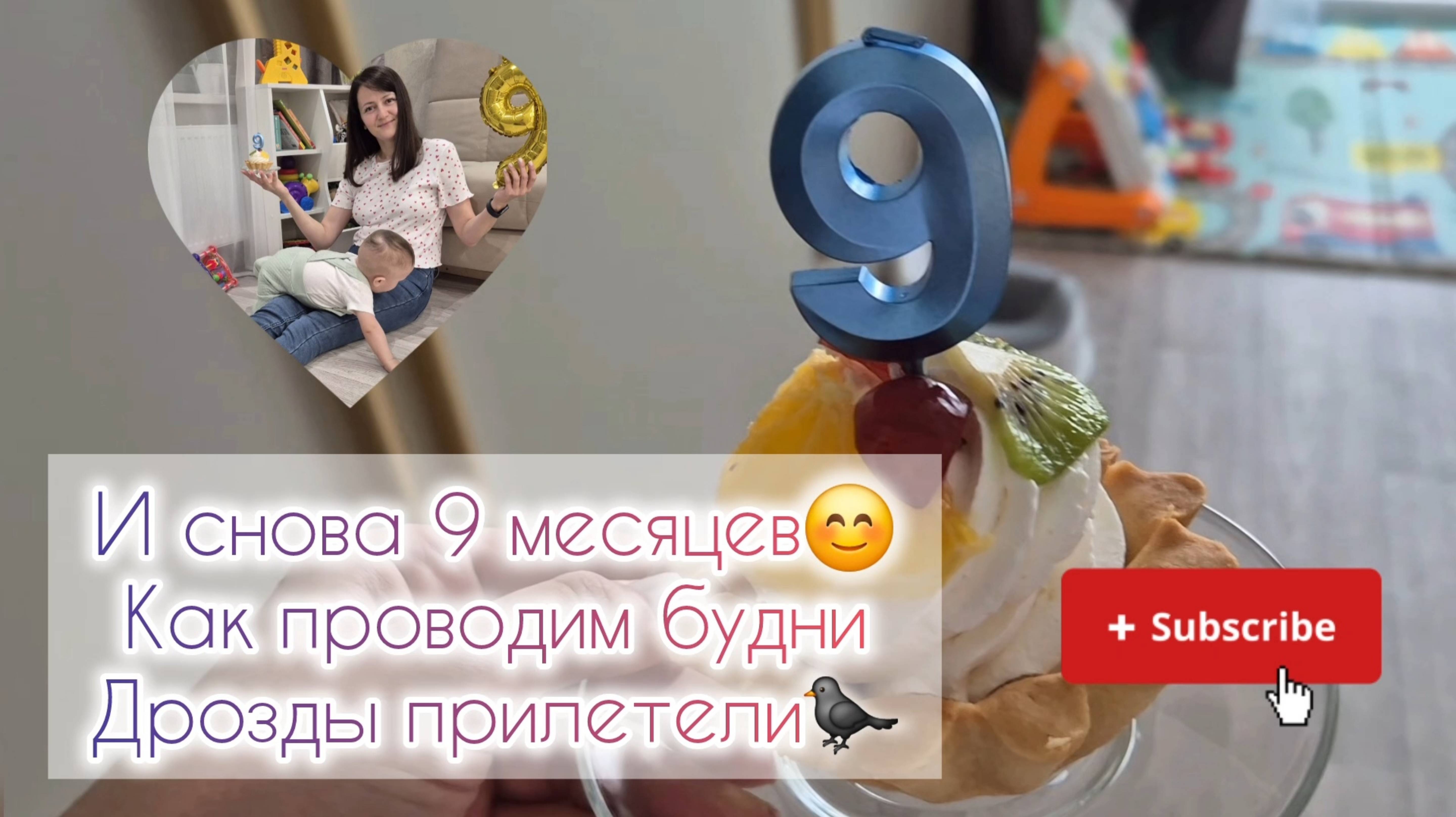 И снова 9 месяцев😊 Как проводим будни. Дрозды прилетели🐦⬛