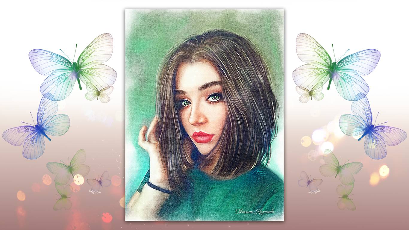 Обрисовка фото в портрет.