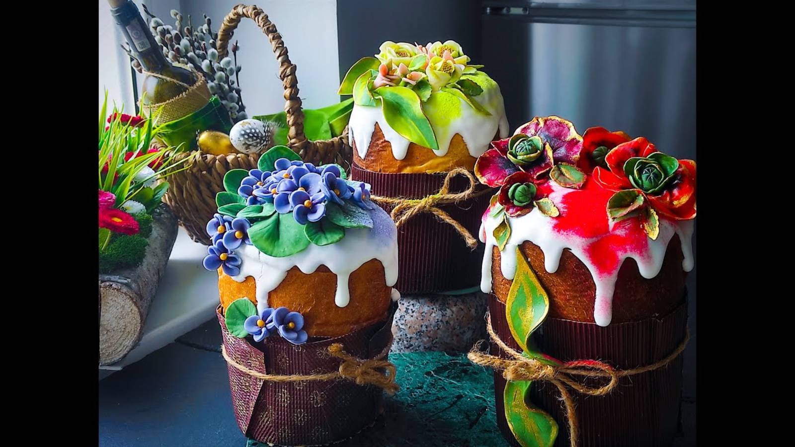 ГИБКИЙ ШОКОЛАД. украшаем пасхальные куличи