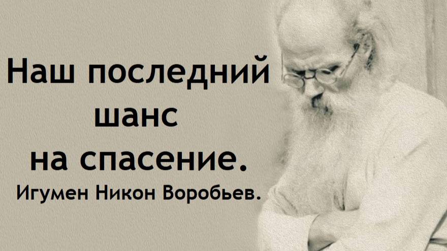 Наш последний шанс на спасение. Игумен Никон Воробьев.