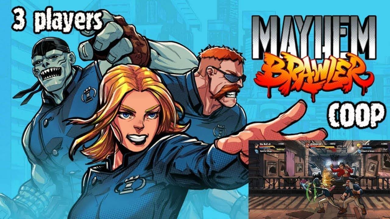 Играем в Mayhem Brawler _ Белка, Monster и Перчик