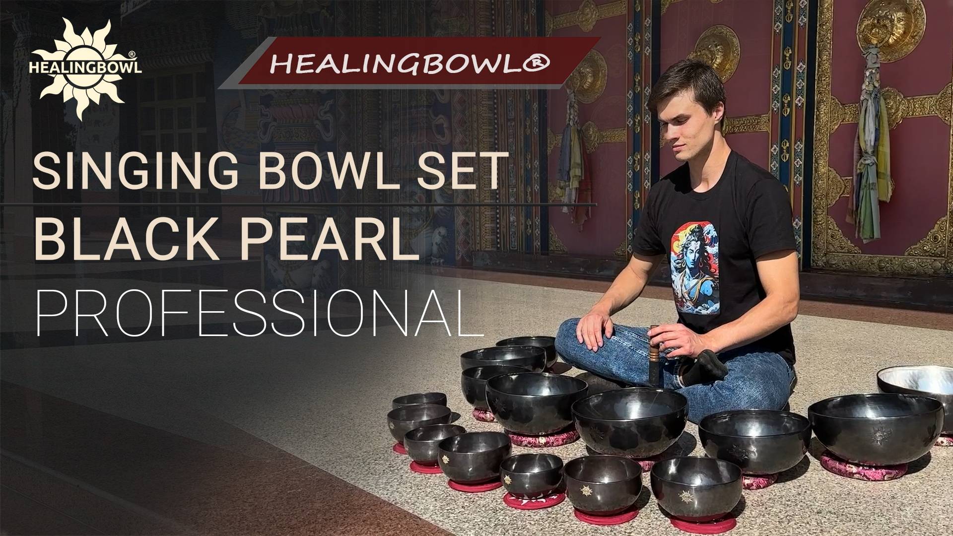 Медитация в тибетском монастыре - поющие чаши Healingbowl® Профессиональные Черная Жемчужина®