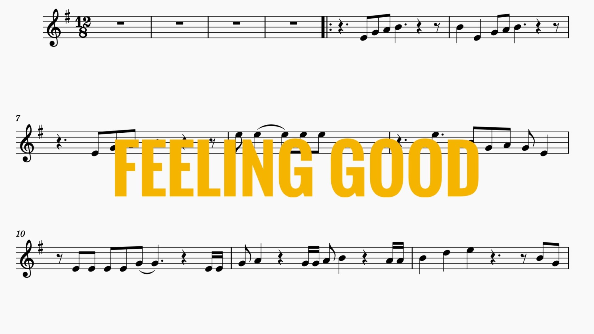 Feeling good Saxophone Alto Sheet ноты для альт саксофона