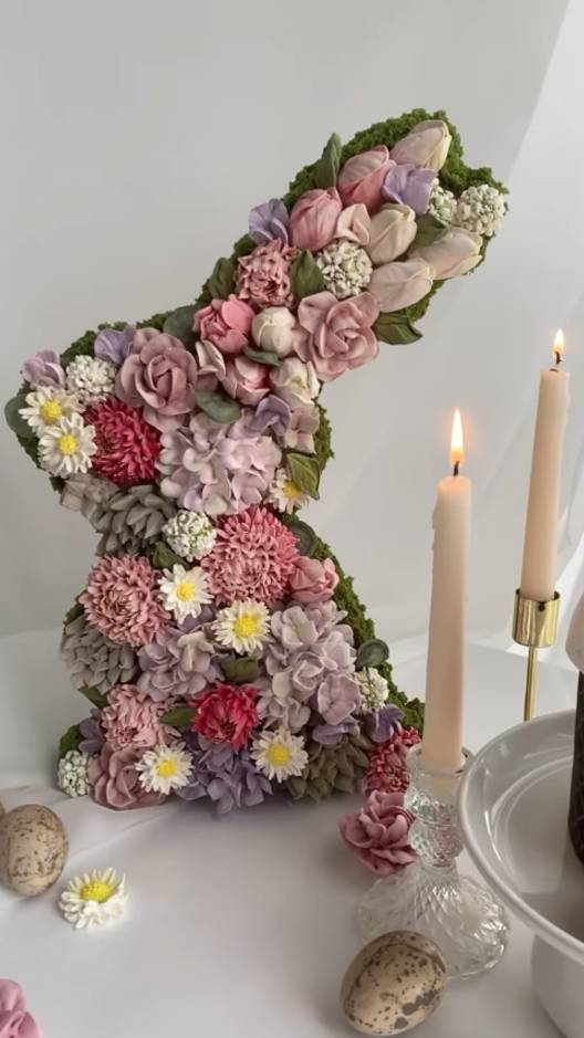 Пасхальный букет в виде кролика