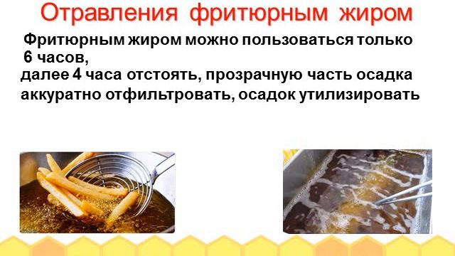 Профилактика немикробных отравлений (отравление фритюрным жиром)