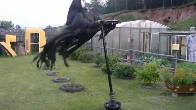 Ветроактивное пугало "НЕЧТО" в работе.