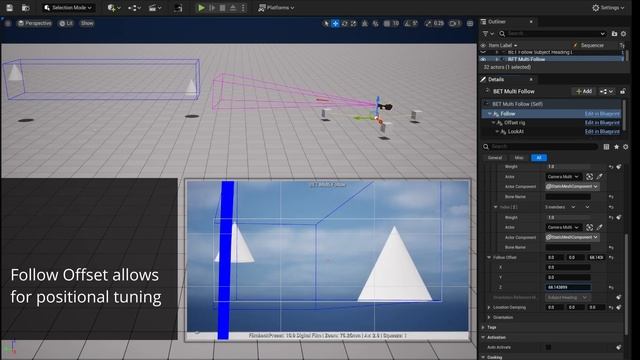 Multiple follow and look at modules