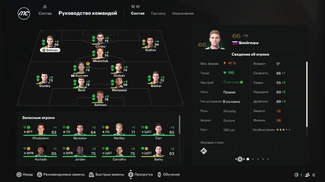 [EA Sports 25][Карьера тренера][Декабрь]ФК Байкал в АПЛ. Россияне в составе. Очки НННАДО??