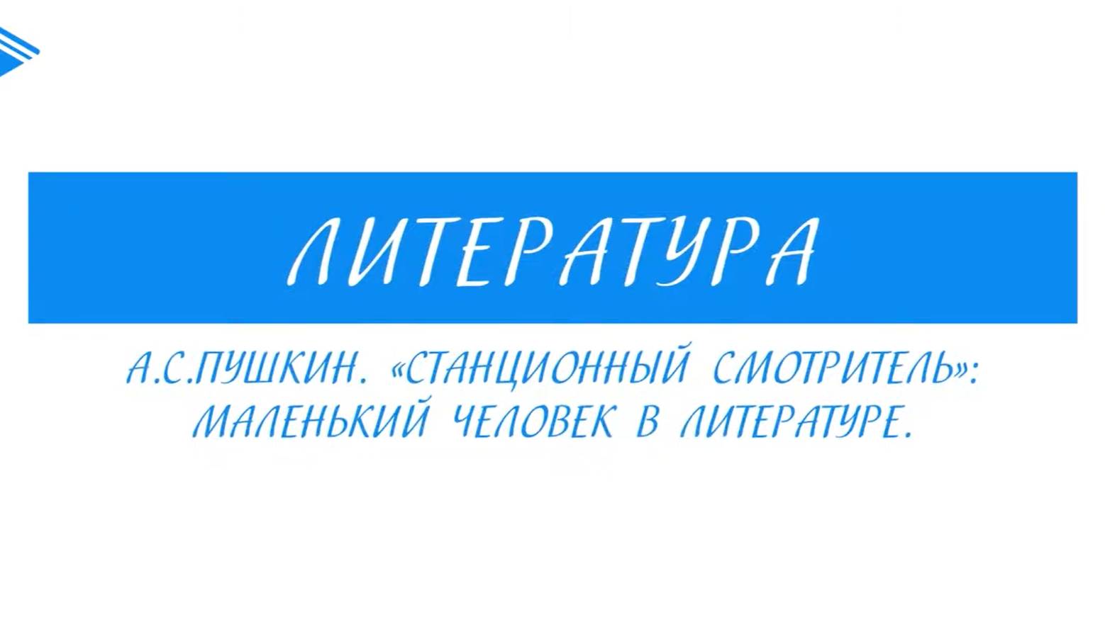 6 класс - Литература - А. С. Пушкин Станционный смотритель. Маленький человек в литературе