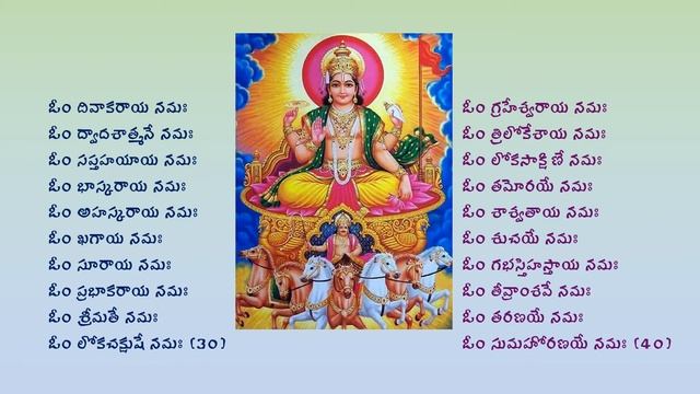 Surya Nama Saptati-Telugu - (70 Names of Surya from Skanda Purana)  సూర్యనామసప్తతి