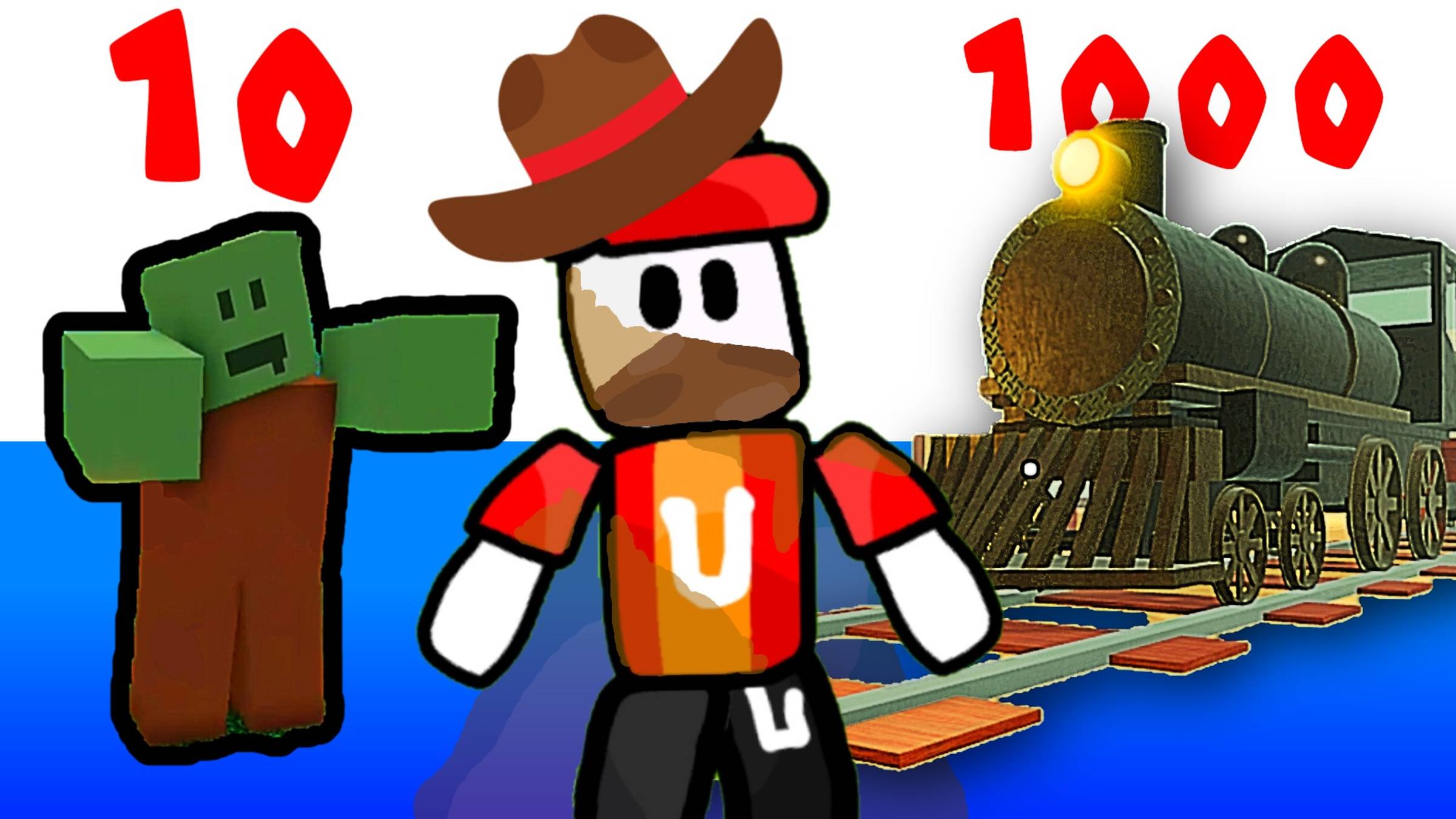 Мертвые Рельсы из 10 100 1000 Блоков в Build a Boat Roblox Dead Rails