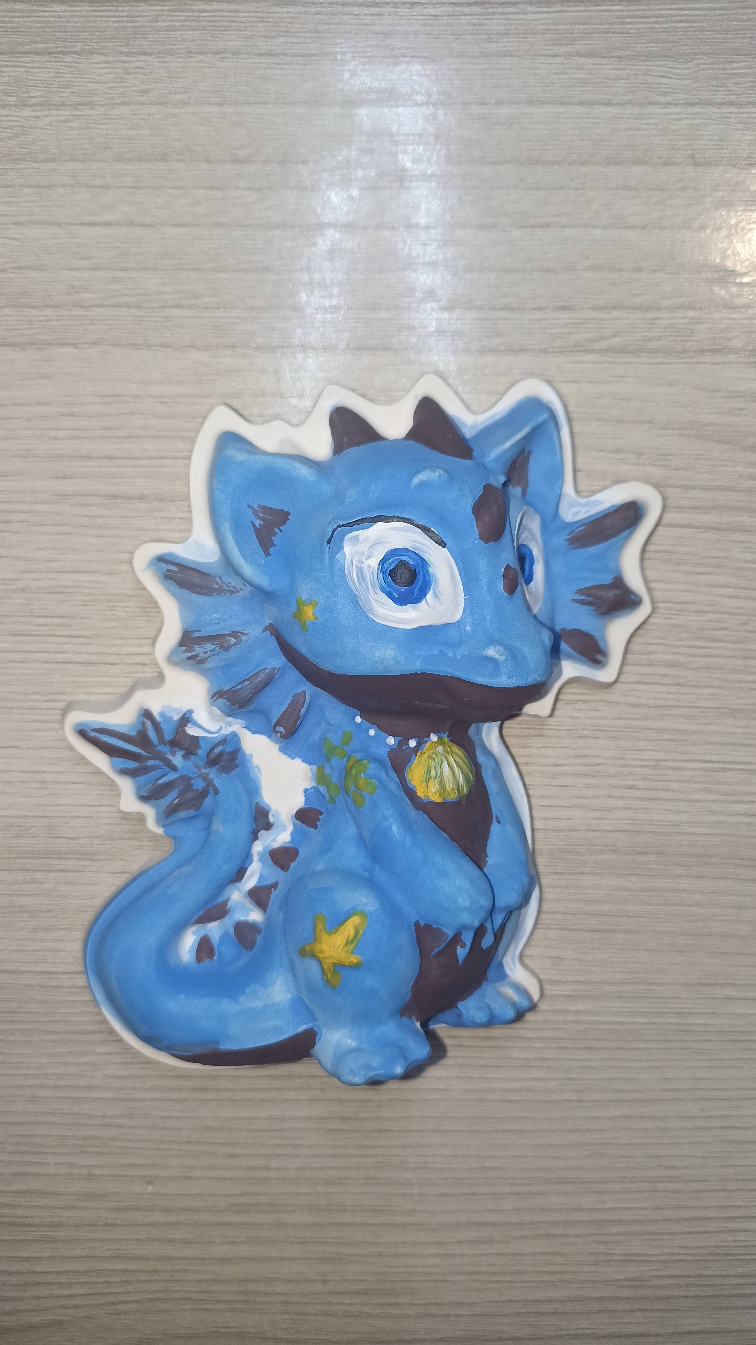 Магнит из гипса / Водный дракон