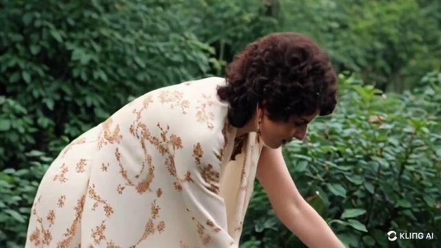 Поливает розы