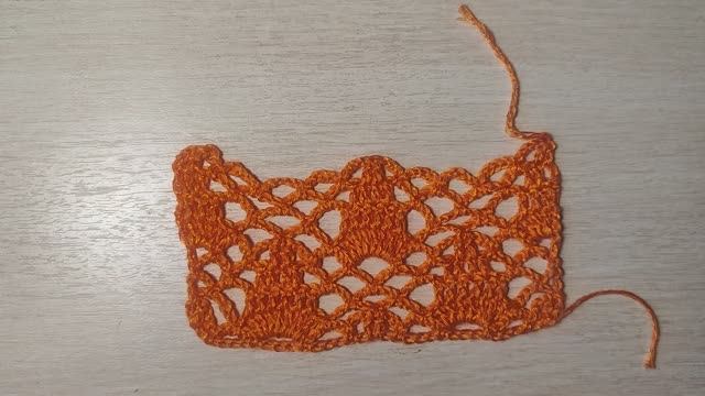 Ажурный узор крючком + схема.